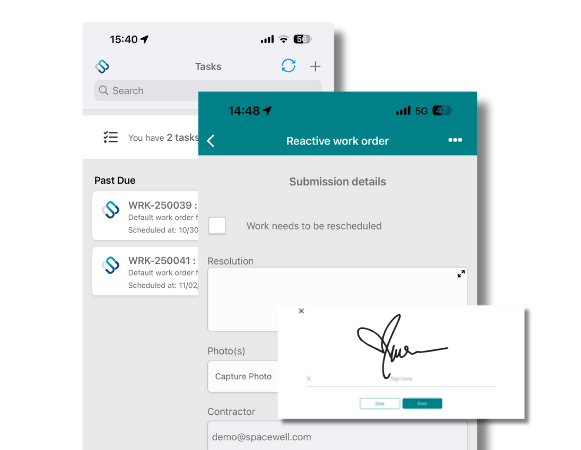 Spacewell Asset App landing page